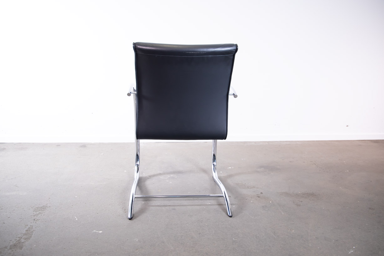 Wiesner Hager, Freischwinger, Leder, Chrom/Schwarz › SELLAMENSA. Shop