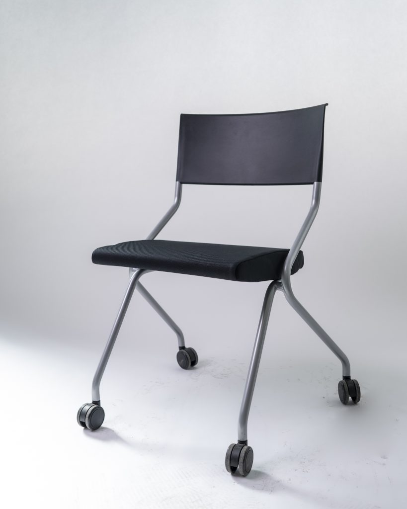 Sedus “flip flap”, Klappstuhl mit Rollen, Silbergrau matt/Schwarz ...